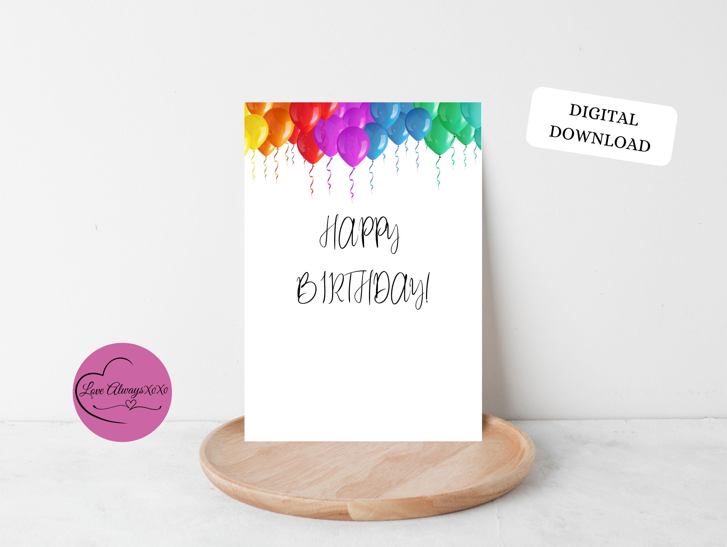 Printable Birthday Card, Digital Download, Birthday Card Digital ...