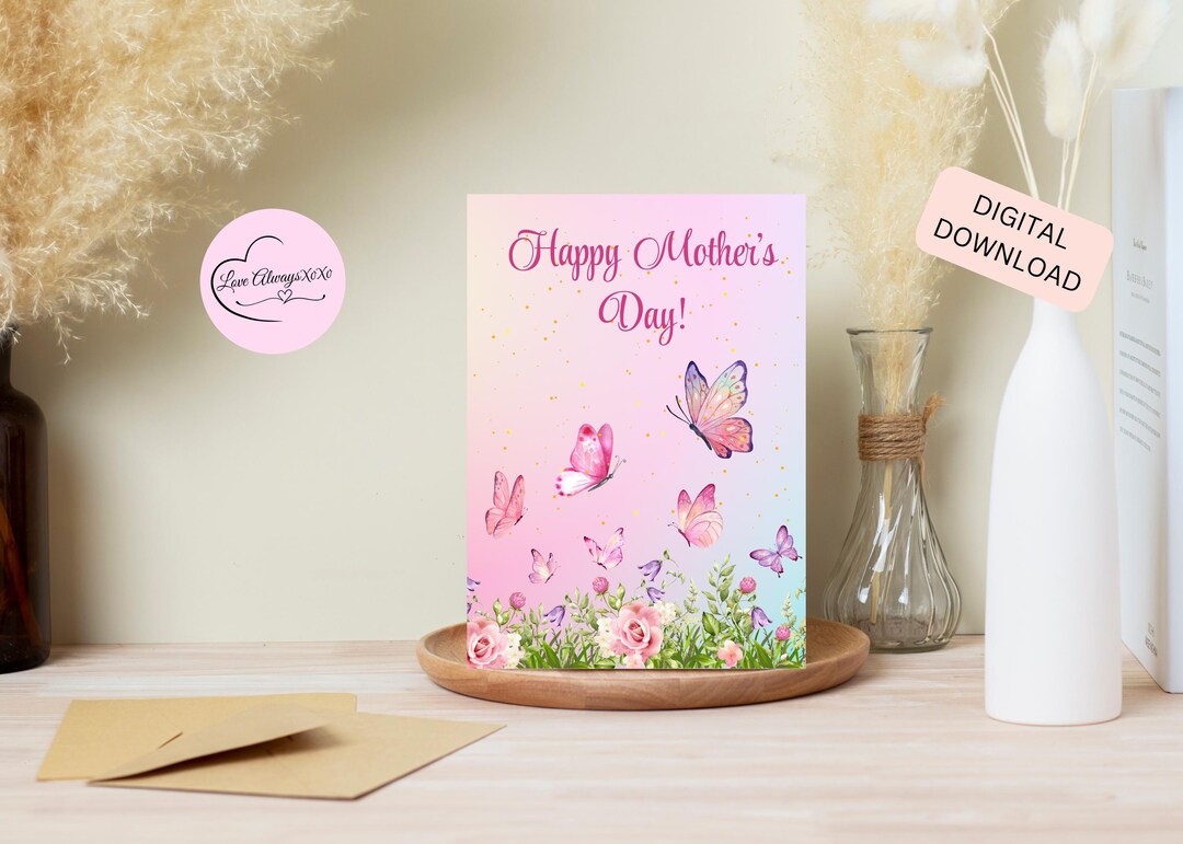 Butterfly Mother's Day Card: Printable Greeting Card (digital Download ...