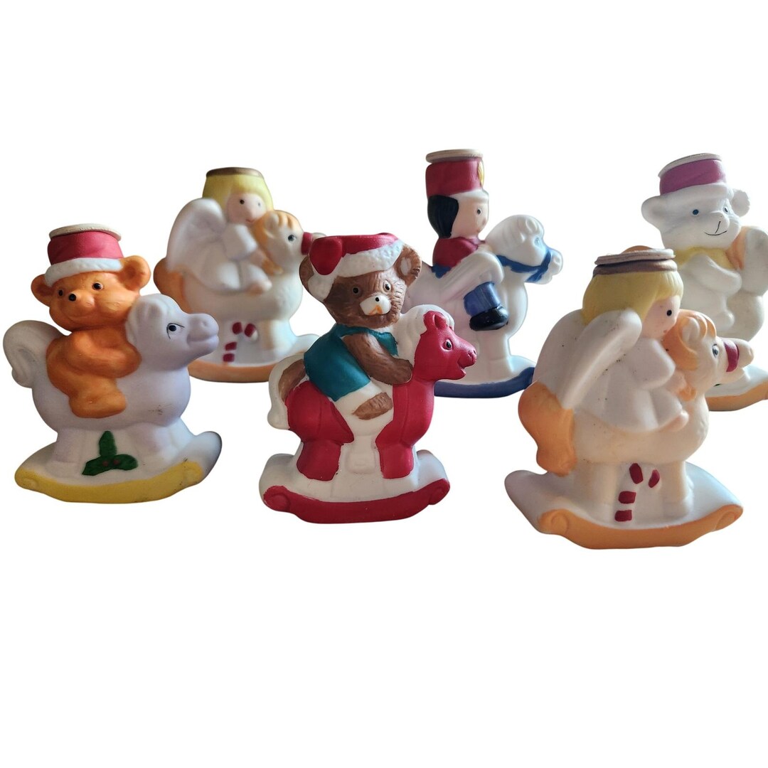 Vintage Jasco Christmas Rocking Horse Twinkle Tree Rockers Set of 6 - Etsy