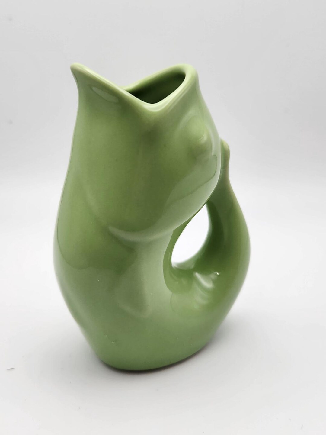 Authentic Original Gurgle Pot Mini 4" Green Fish | Creamer Pot | Vase ...