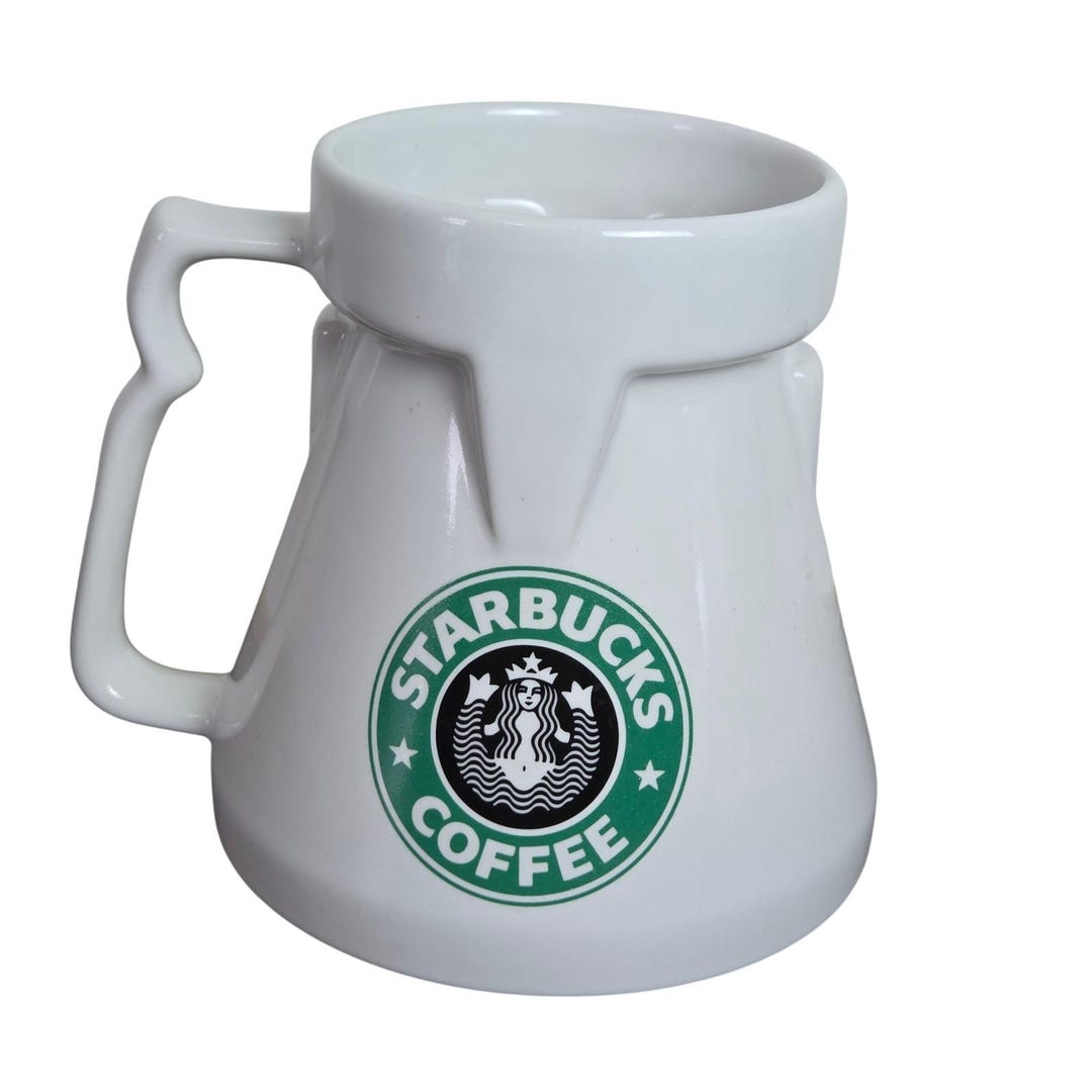 Vintage Starbucks Full Split Tail Green Label Coffee Mug Pyramid Shape ...