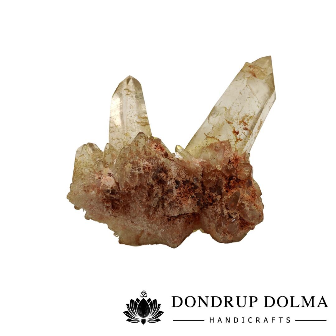 Himalayan Golden Healer Smoky Quartz Cluster With Red Hematite Crystal ...