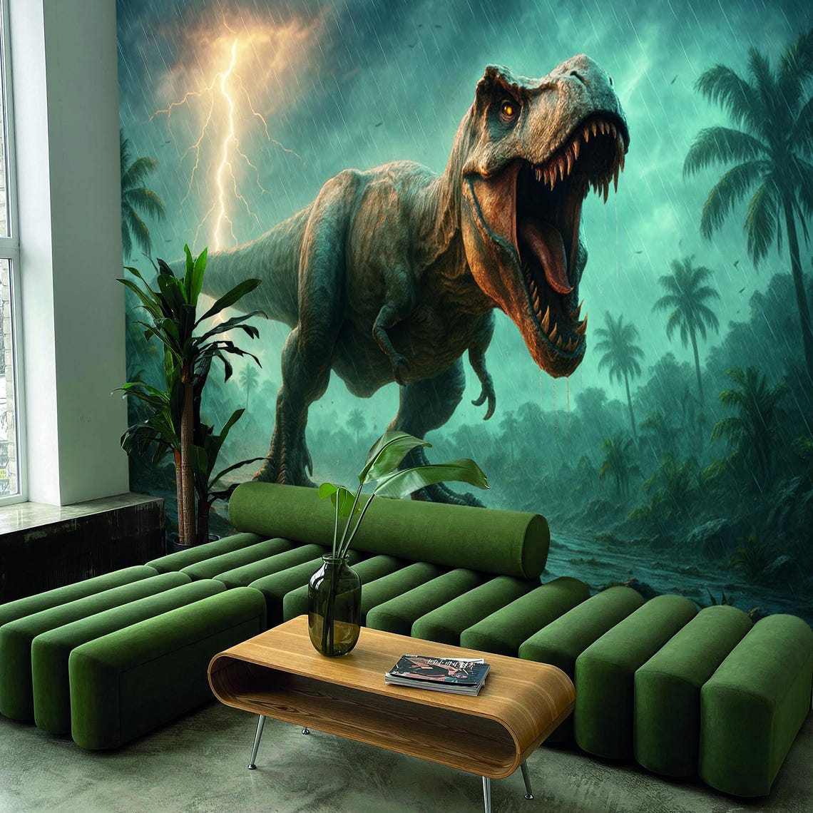 Epic Dinosaur Peel and Stick Wall Mural Jurassic World Wallpaper ...