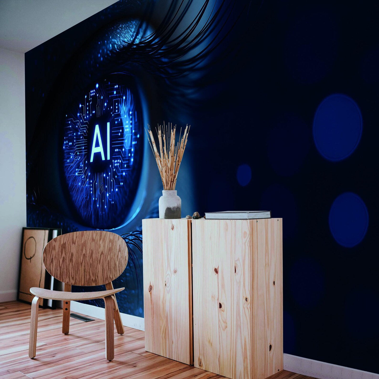 AI Artificial Intelligence Wall Mural Futuristic Wallpaper Tech Cyber ...