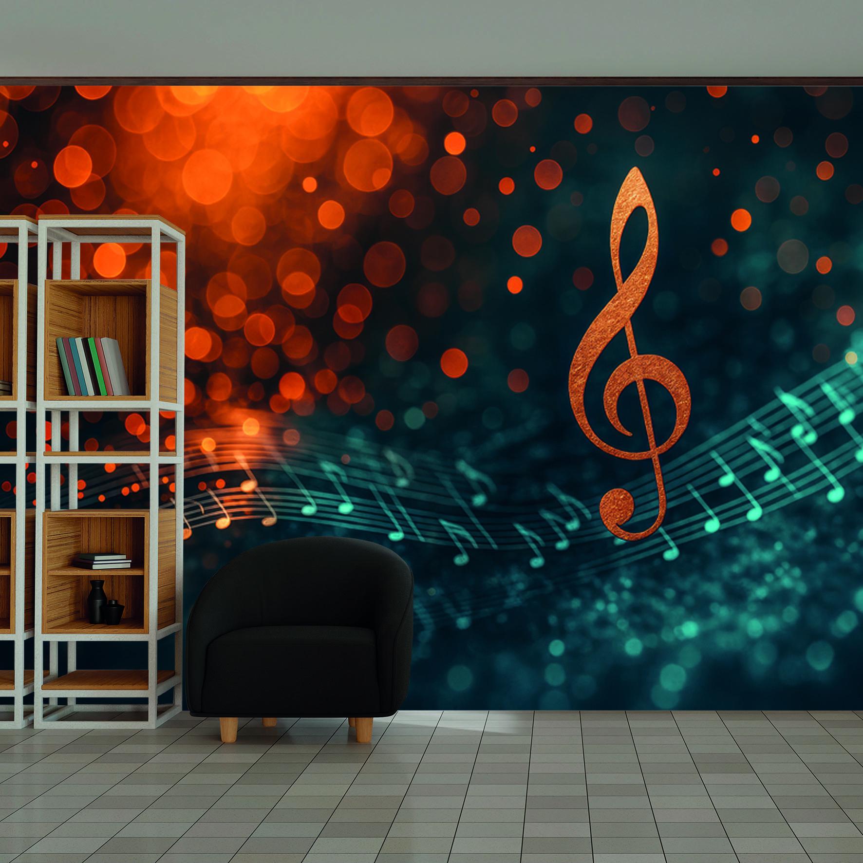 Music Notes Peel and Stick Wall Mural Musical Abstract Wall Art ...