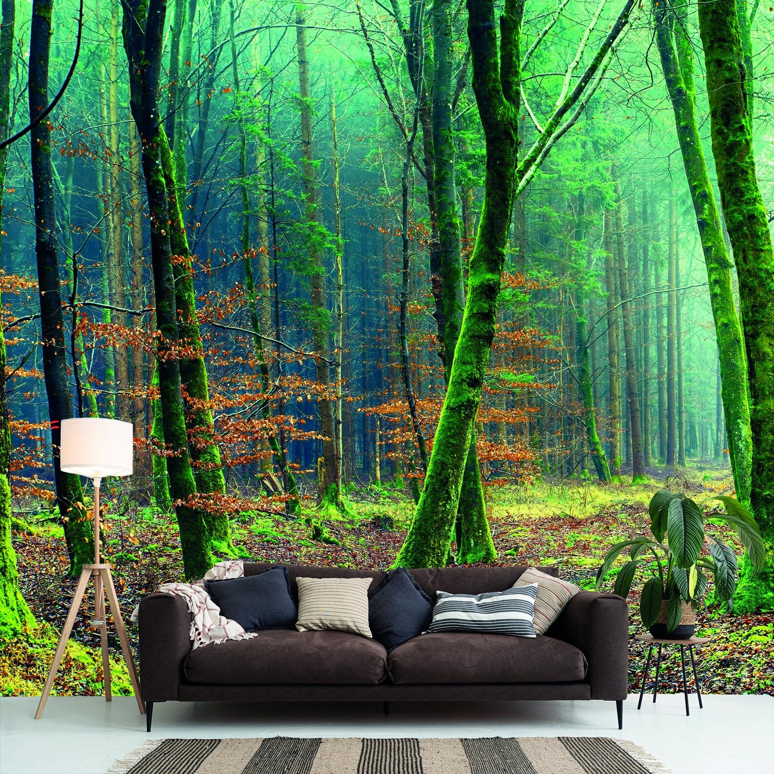 Forest Wall Decal Nature Wallpaper Removable Mural Moss on Tree Wall ...