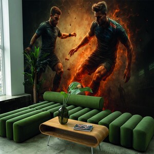 Epic Soccer Wall Mural Football Players Wallpaper Sports Room Decor ...