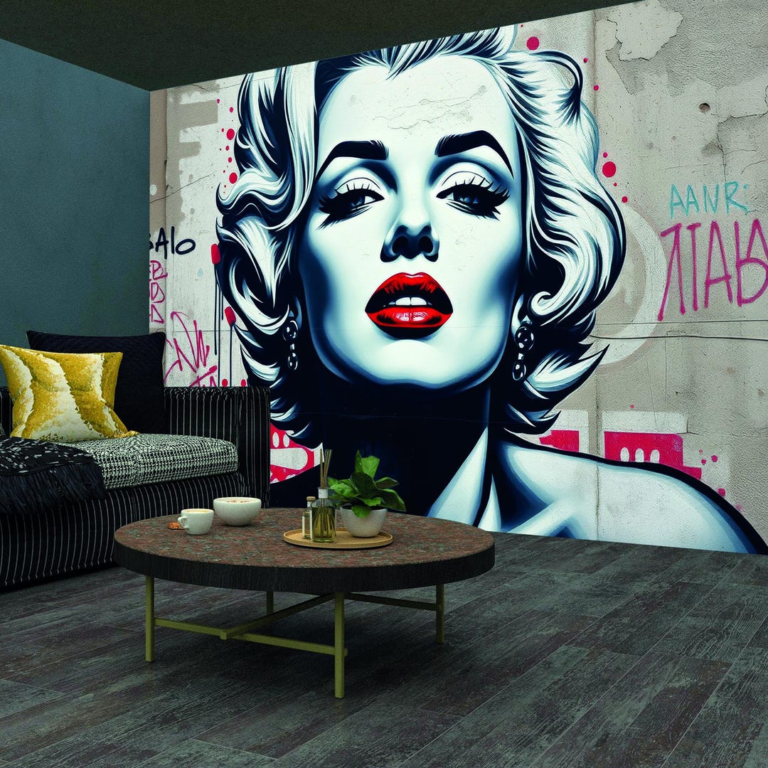 Famous Singer Pop Art Wall Mural Vintage Glamour Wallpaper Removable ...