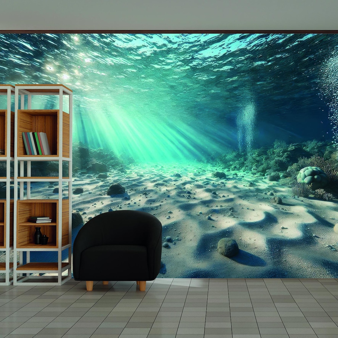 Immersive Ocean Floor Wall Mural Nature Traditional Wallpaper Realistic ...