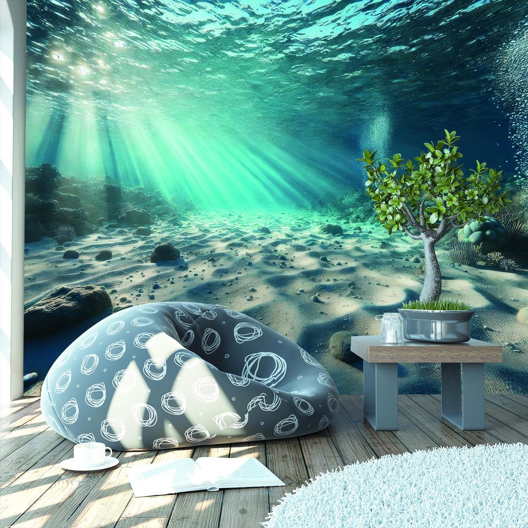 Immersive Ocean Floor Wall Mural Nature Traditional Wallpaper Realistic ...