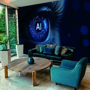 AI Artificial Intelligence Wall Mural Futuristic Wallpaper Tech Cyber ...