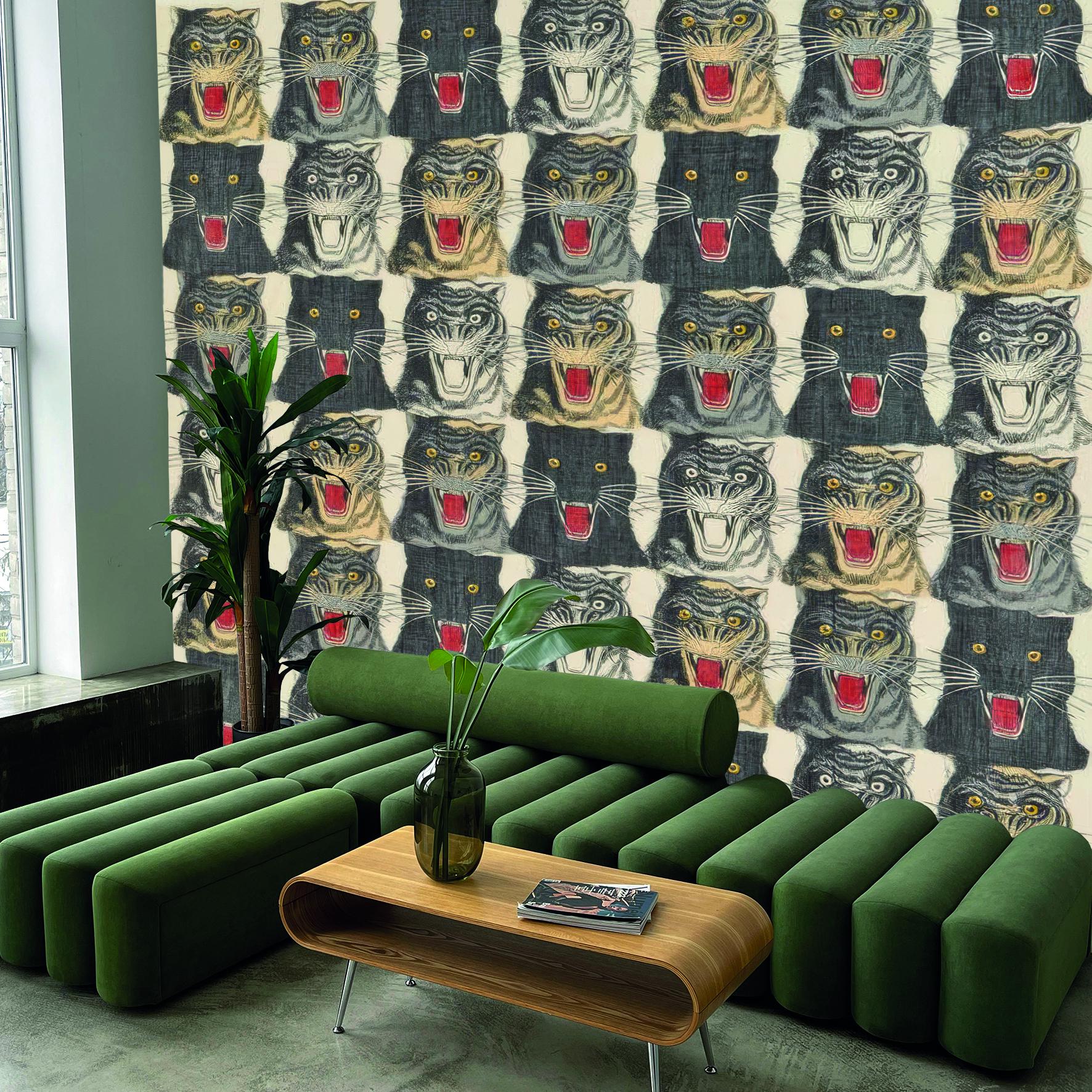 Spectacular and Dynamic Traditional Wallpaper Animal Faces Mural Wild ...