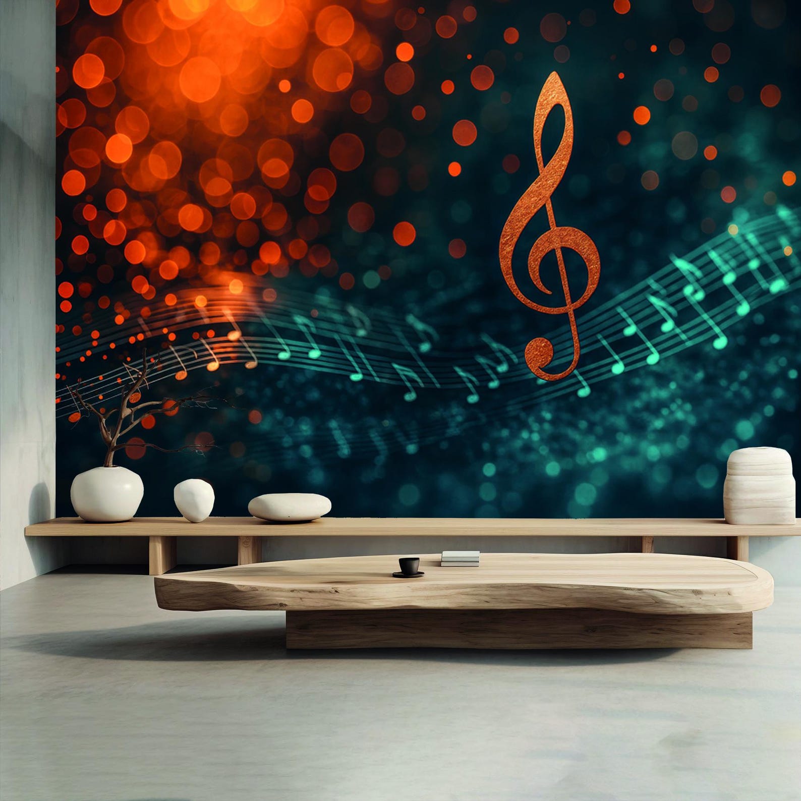 Music Notes Peel and Stick Wall Mural Musical Abstract Wall Art ...