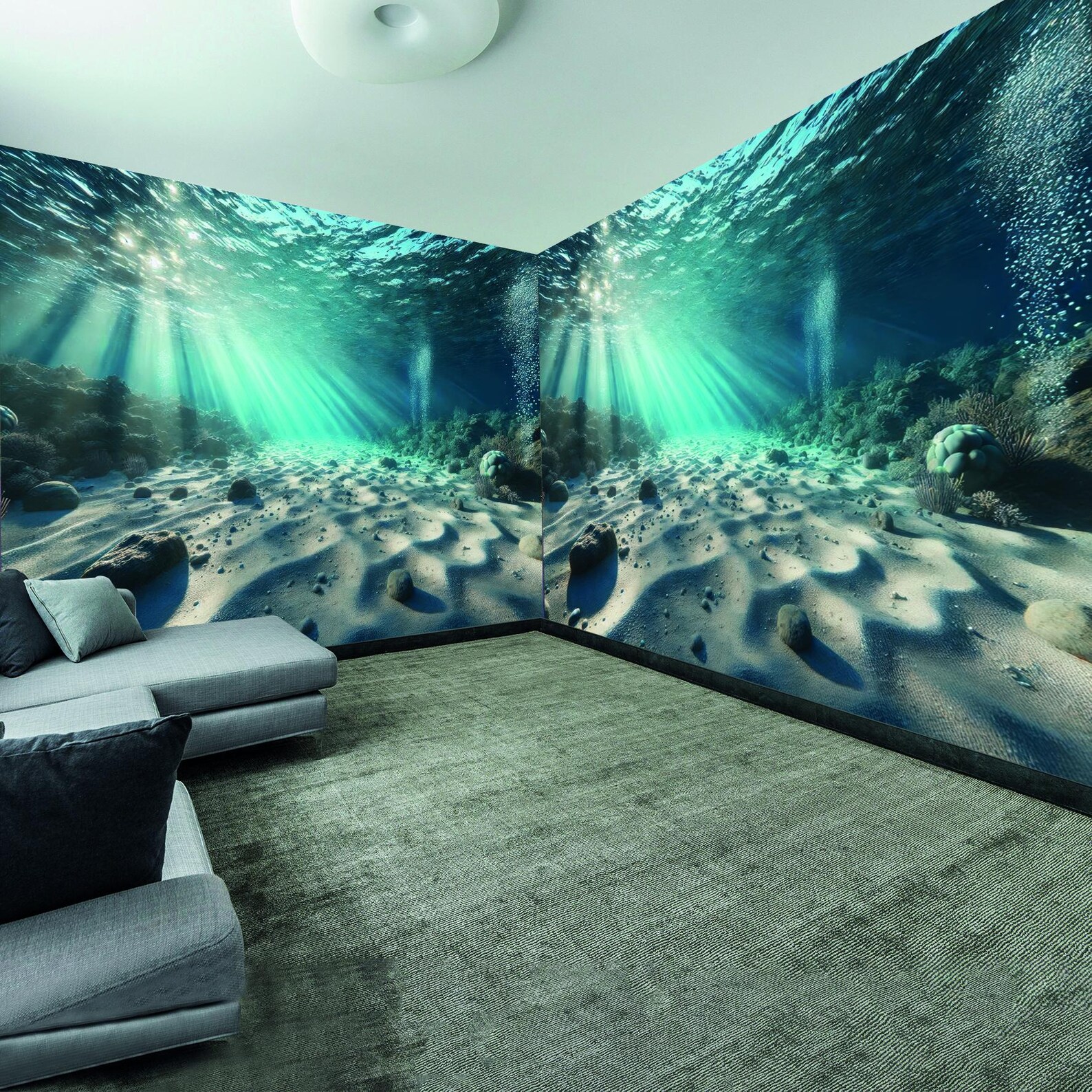 Immersive Ocean Floor Wall Mural Nature Traditional Wallpaper Realistic ...