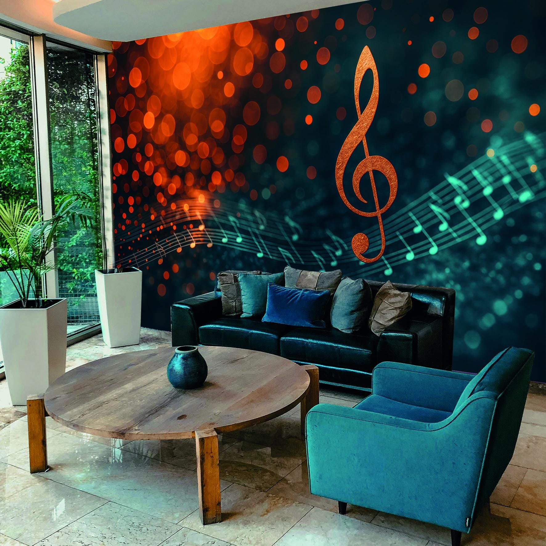 Music Notes Peel and Stick Wall Mural Musical Abstract Wall Art ...