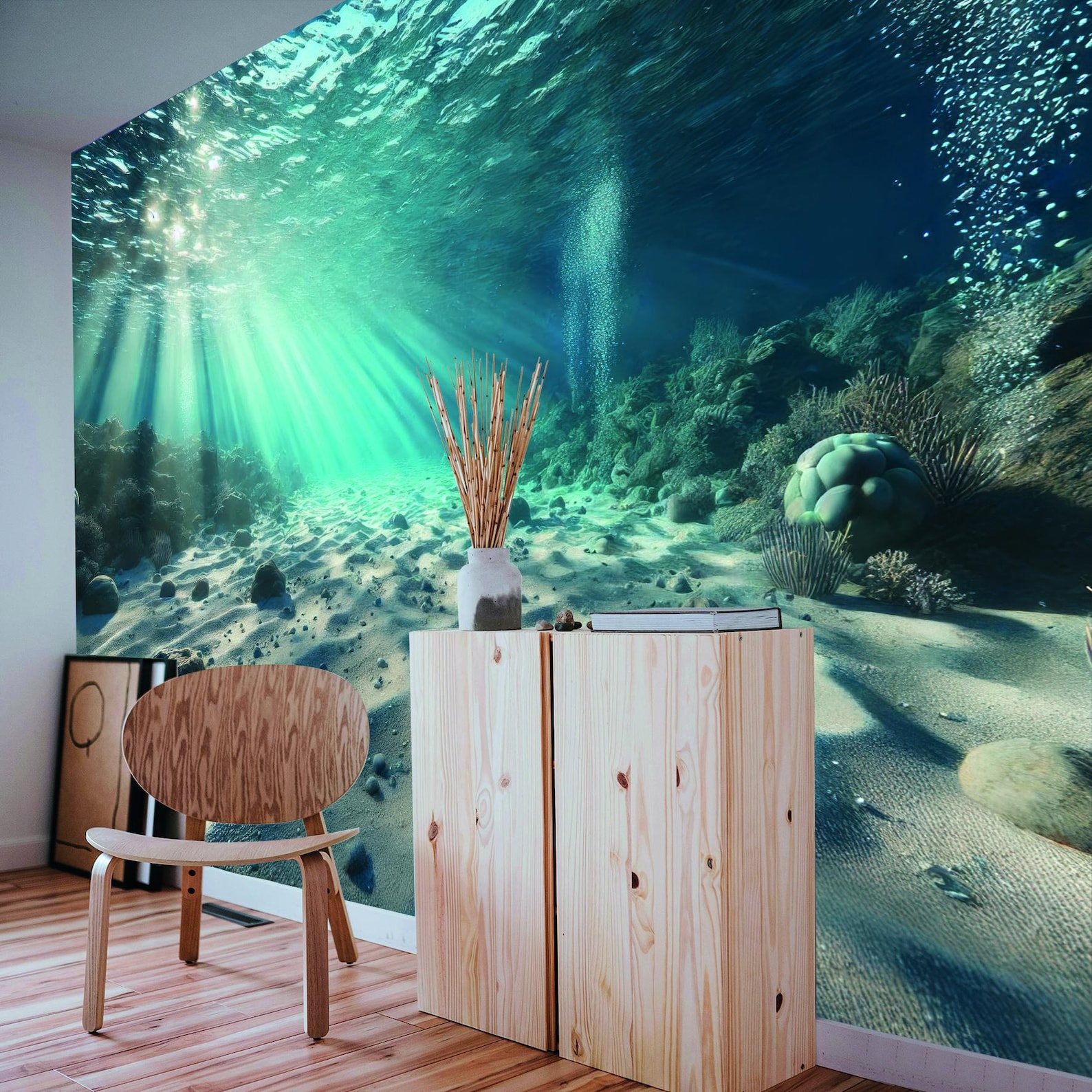 Immersive Ocean Floor Wall Mural Nature Traditional Wallpaper Realistic ...