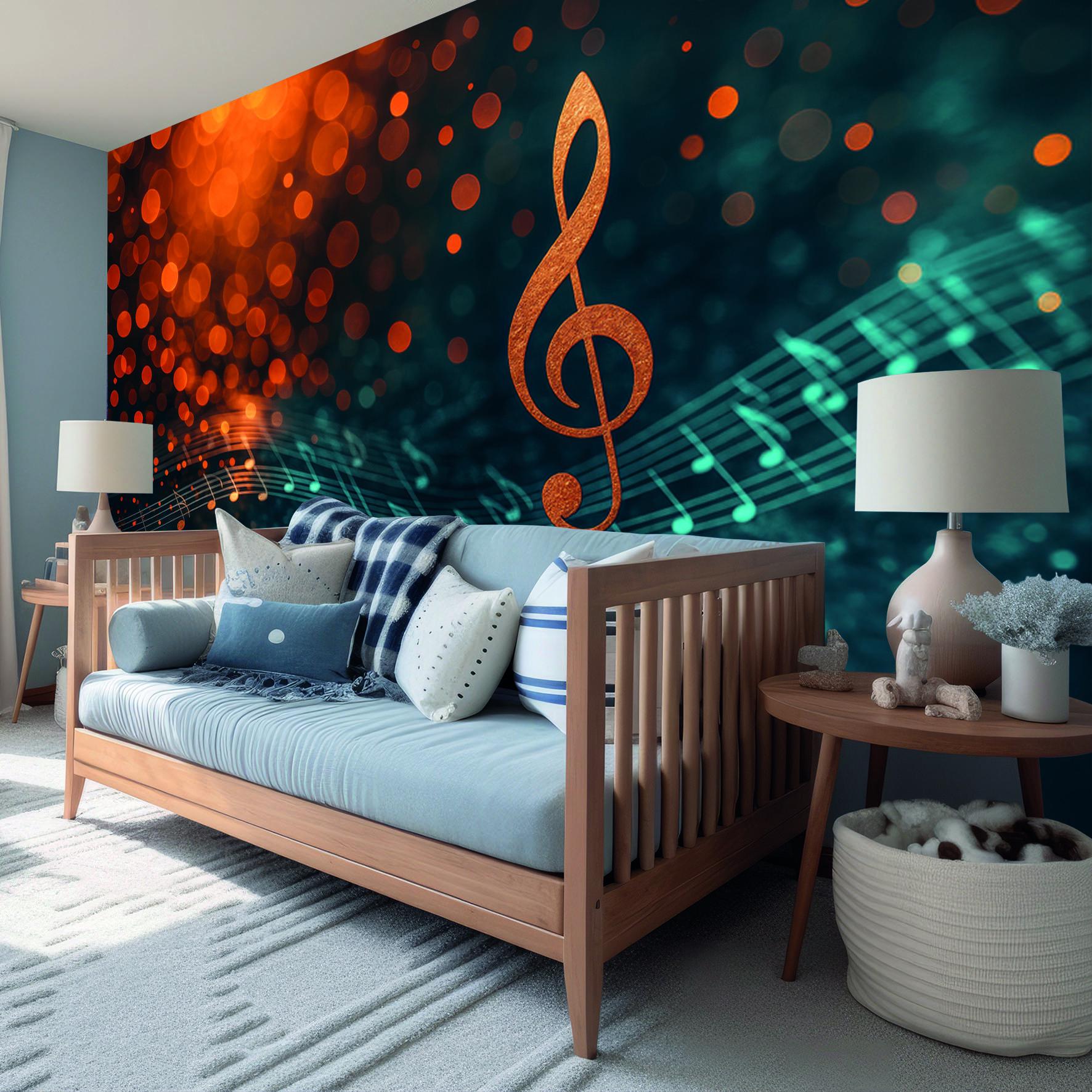 Music Notes Peel and Stick Wall Mural Musical Abstract Wall Art ...