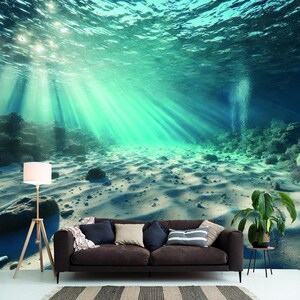 Immersive Ocean Floor Wall Mural Nature Traditional Wallpaper Realistic ...