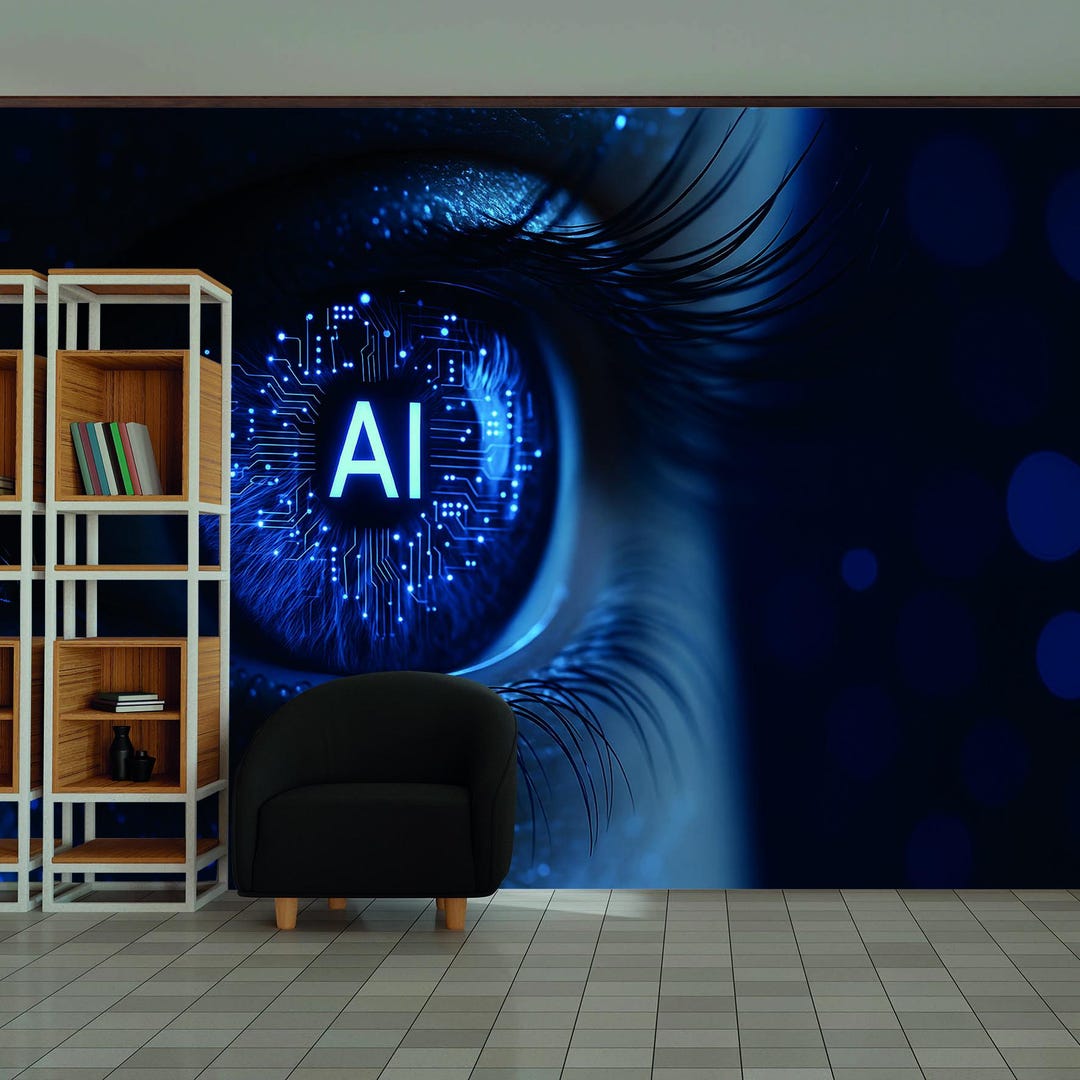 AI Artificial Intelligence Wall Mural Futuristic Wallpaper Tech Cyber ...