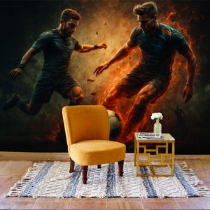 Epic Soccer Wall Mural Football Players Wallpaper Sports Room Decor ...