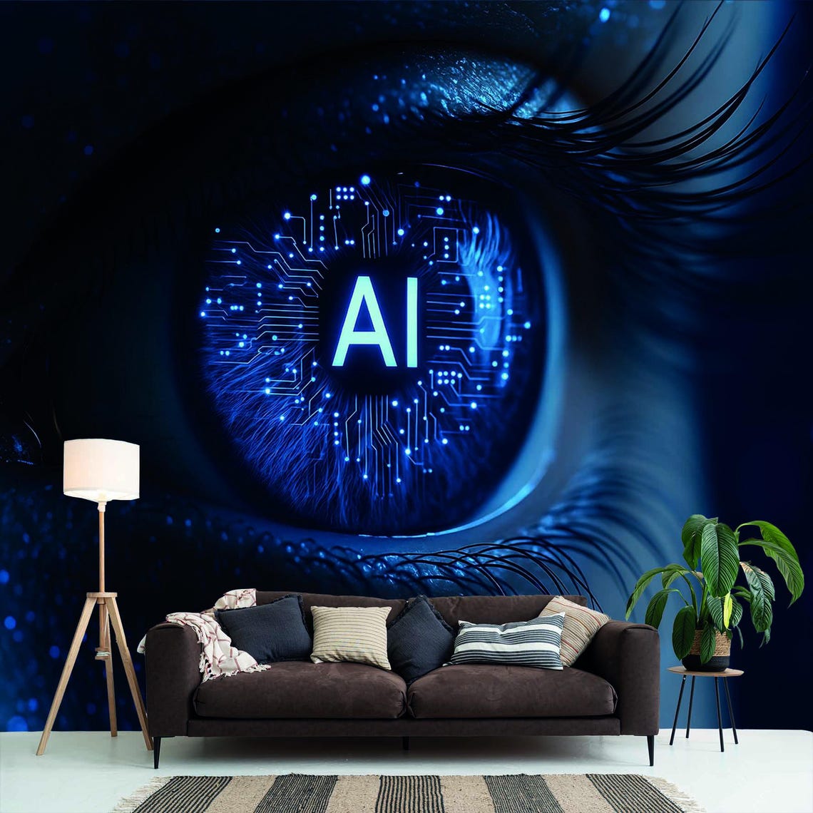 AI Artificial Intelligence Wall Mural Futuristic Wallpaper Tech Cyber ...