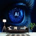 AI Artificial Intelligence Wall Mural Futuristic Wallpaper Tech Cyber ...