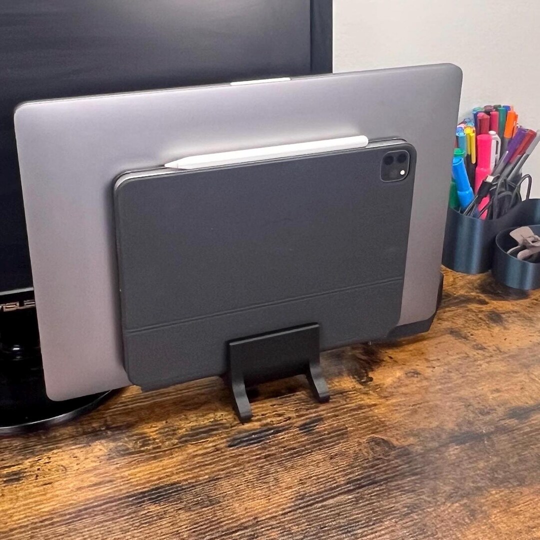 Universal Vertical Laptop Stand - Desk Organizer - Works With Laptops ...