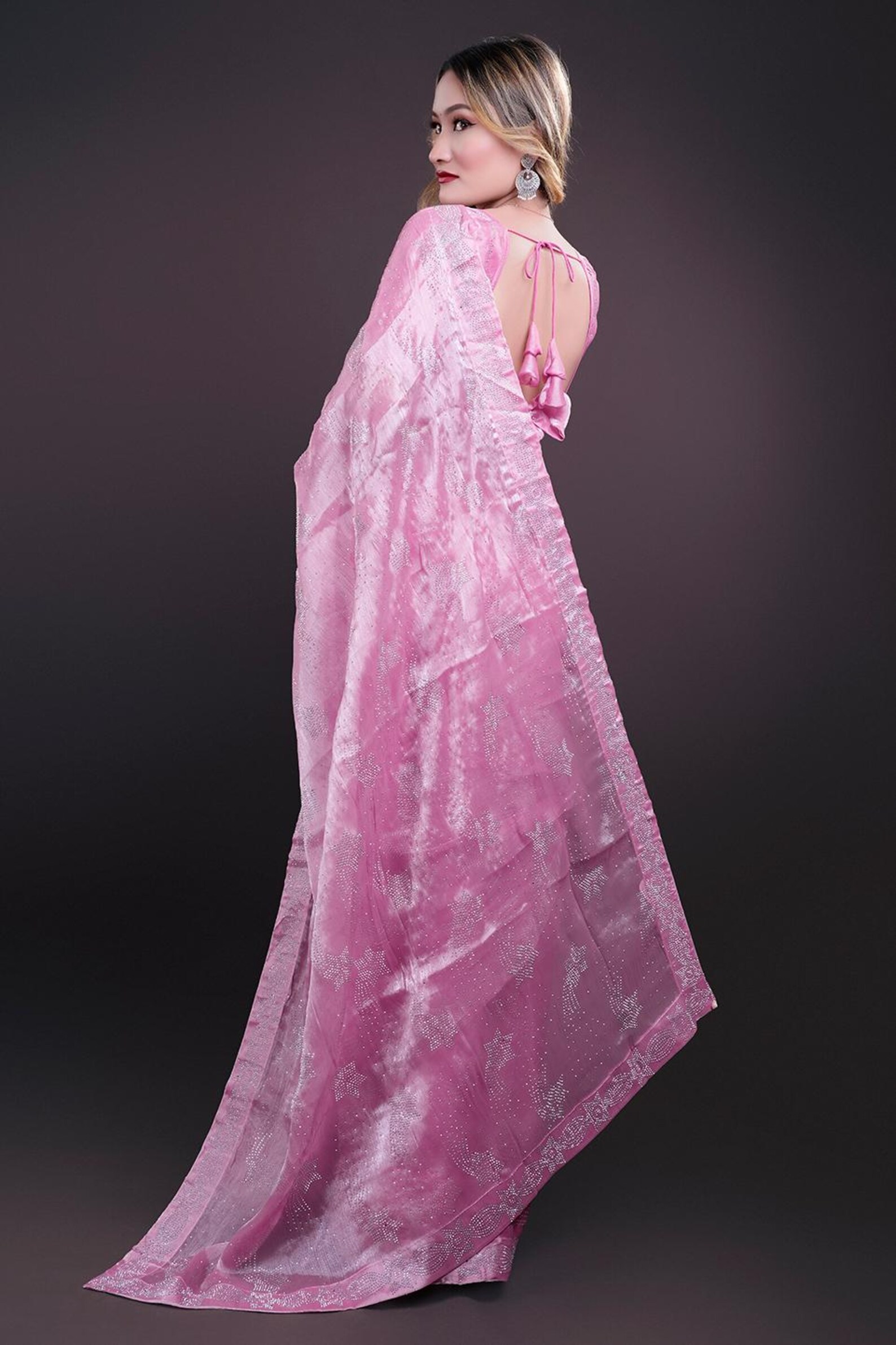 Soft Jimmy Chu Saree With Stone Work - Etsy