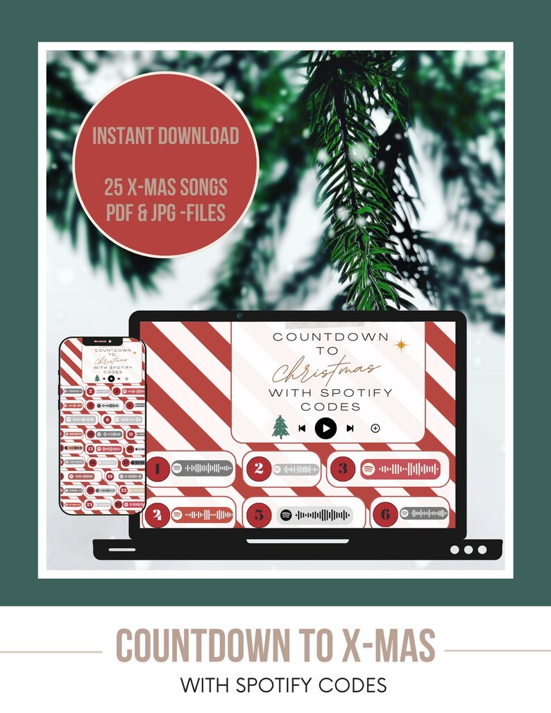 Christmas Countdown | Spotify Code | Advent Calendar Playlist | DIY ...
