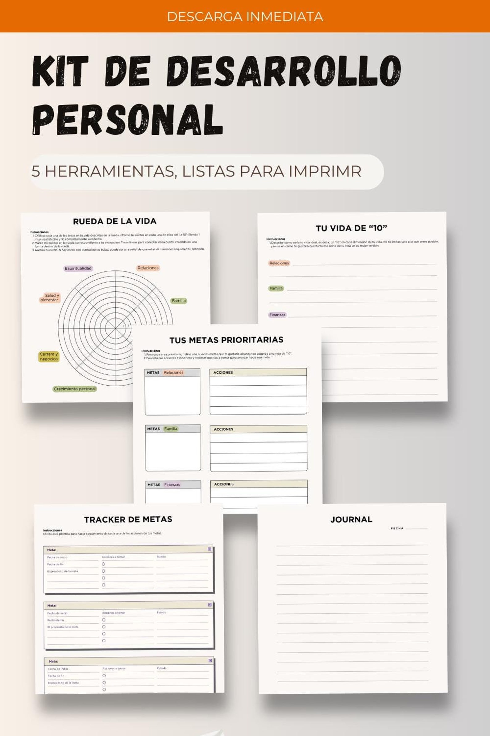 Kit De Desarrollo Personal Para Alcanzar Tu Mejor Versión: Rueda De La ...