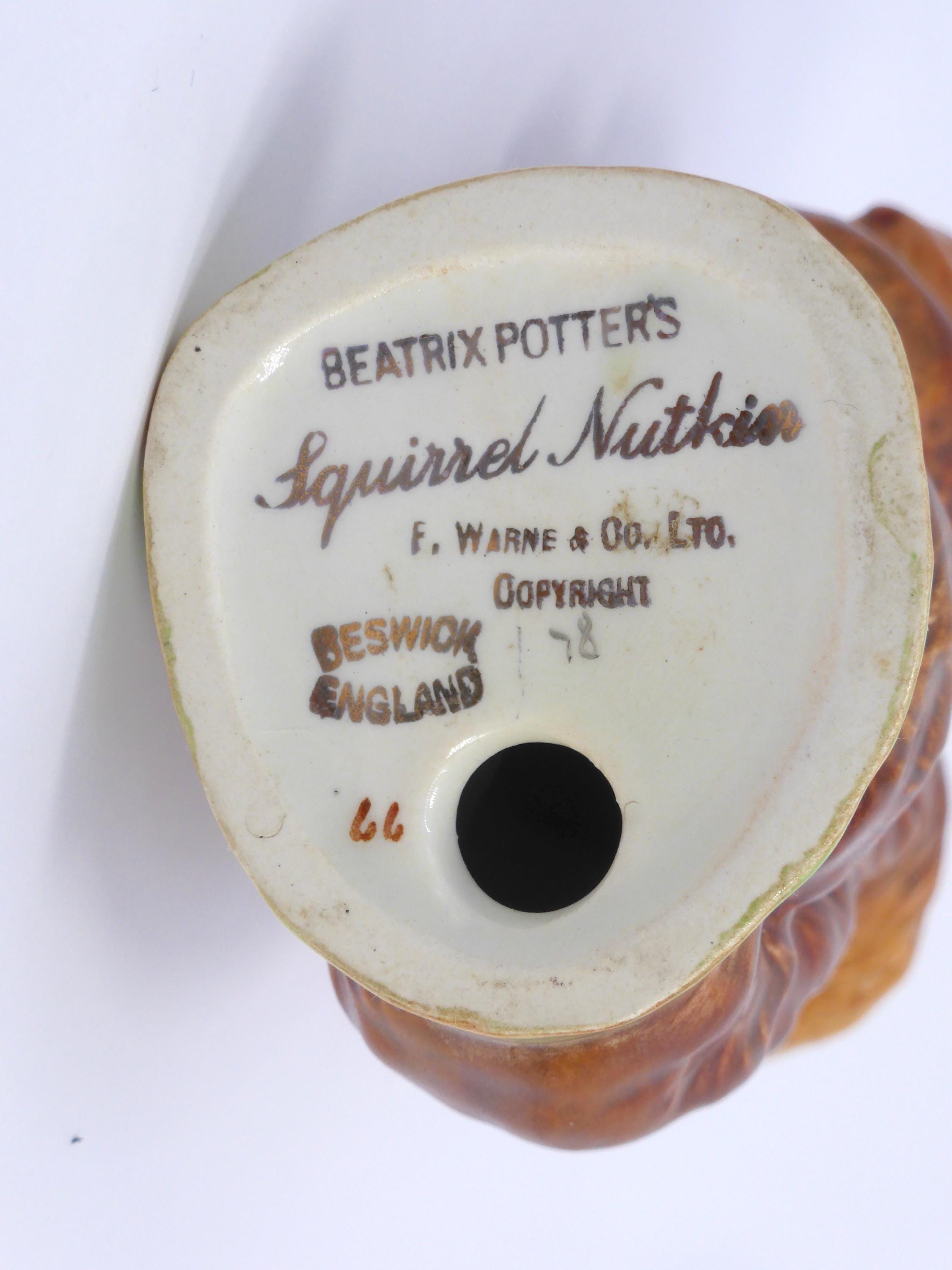 Beswick SQUIRREL NUTKIN Backstamp Bp-2a. Vintage First Version Beatrix ...