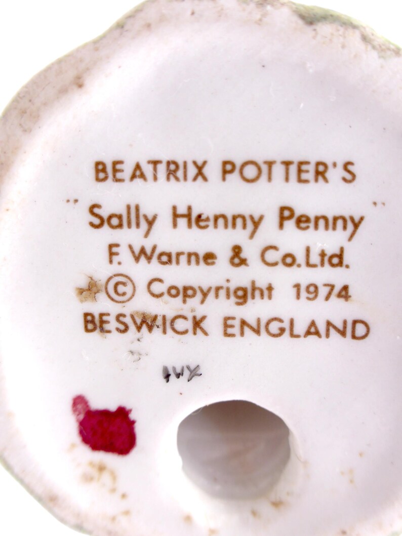 Beswick SALLY HENNY PENNY Beatrix Potter Figure - Chicken - Back-stamp ...