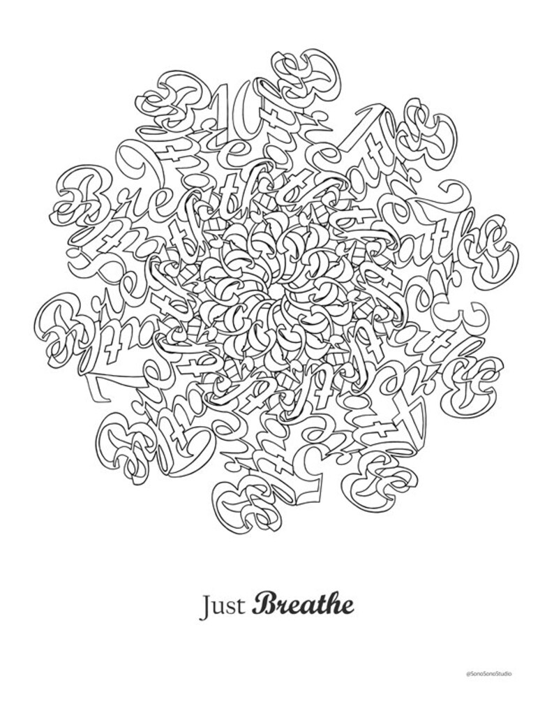 Just Breathe - Visual Aid for Breathing Exercises - Typography ...