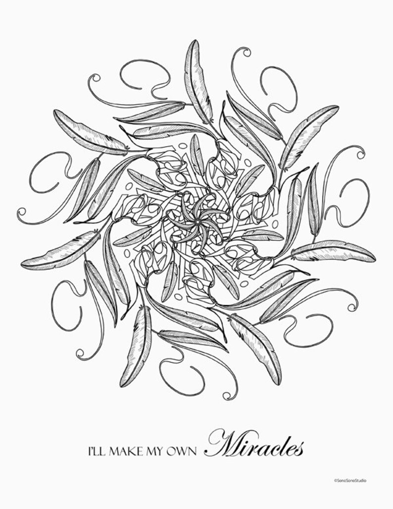 Miracle Maker - Typography / Calligraphy / Lettering Mandala Coloring ...