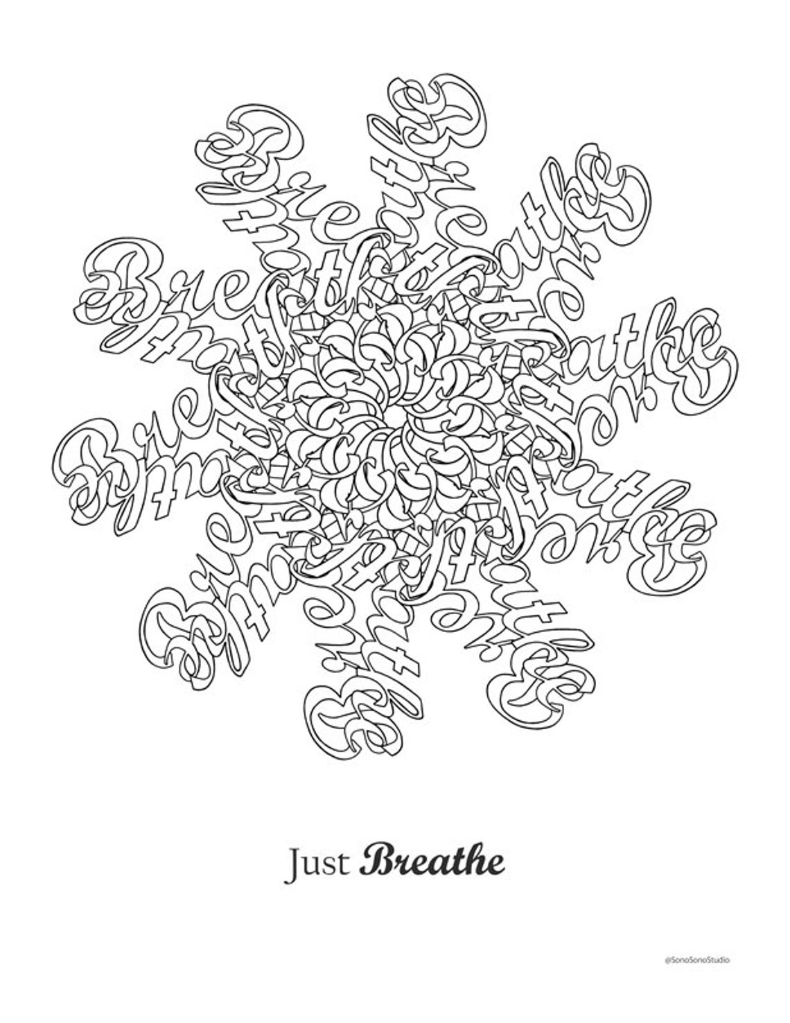 Just Breathe Visual Aid for Breathing Exercises Typography - Etsy
