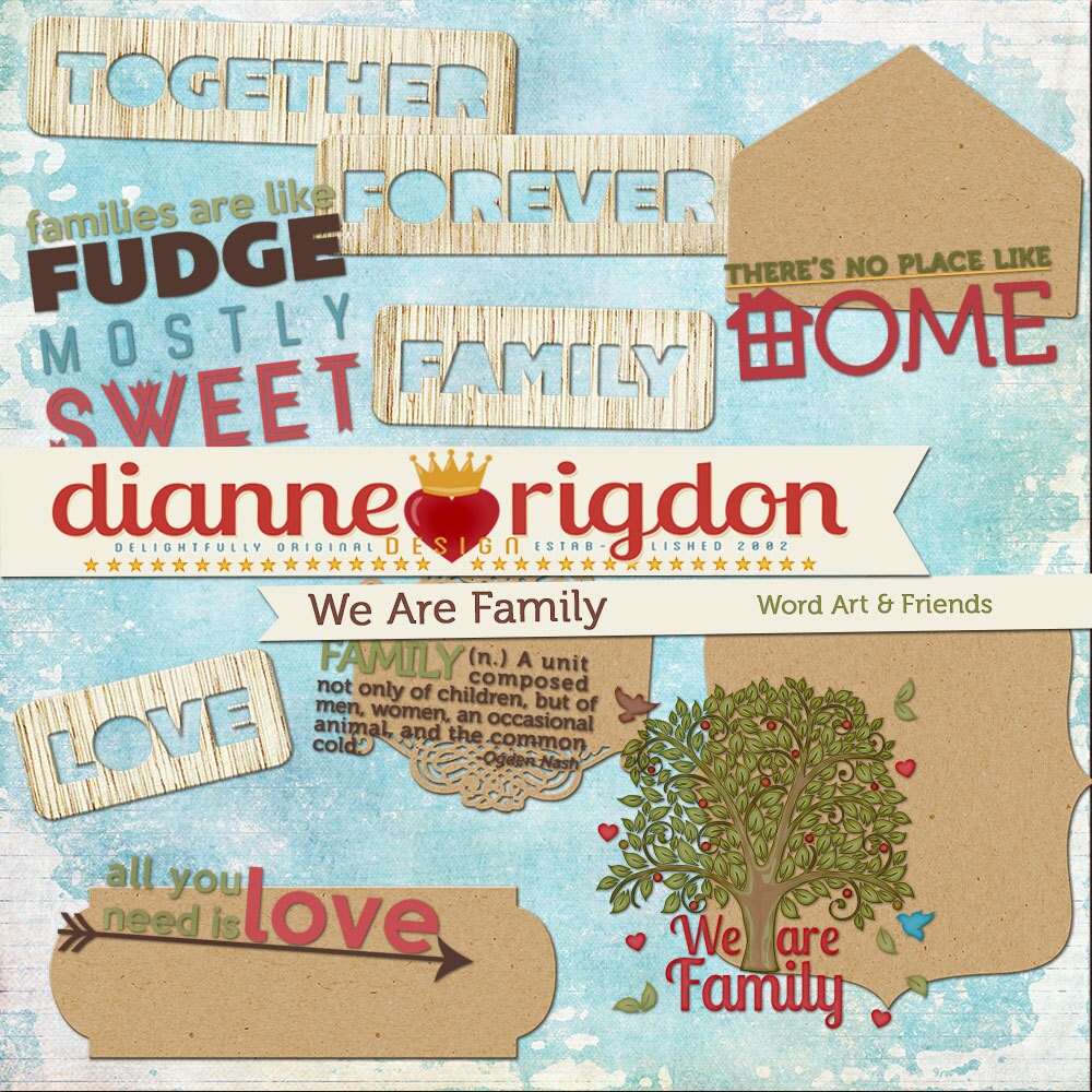 Loving Family Tree Word Art Instant Download-high Res-digital We Are ...