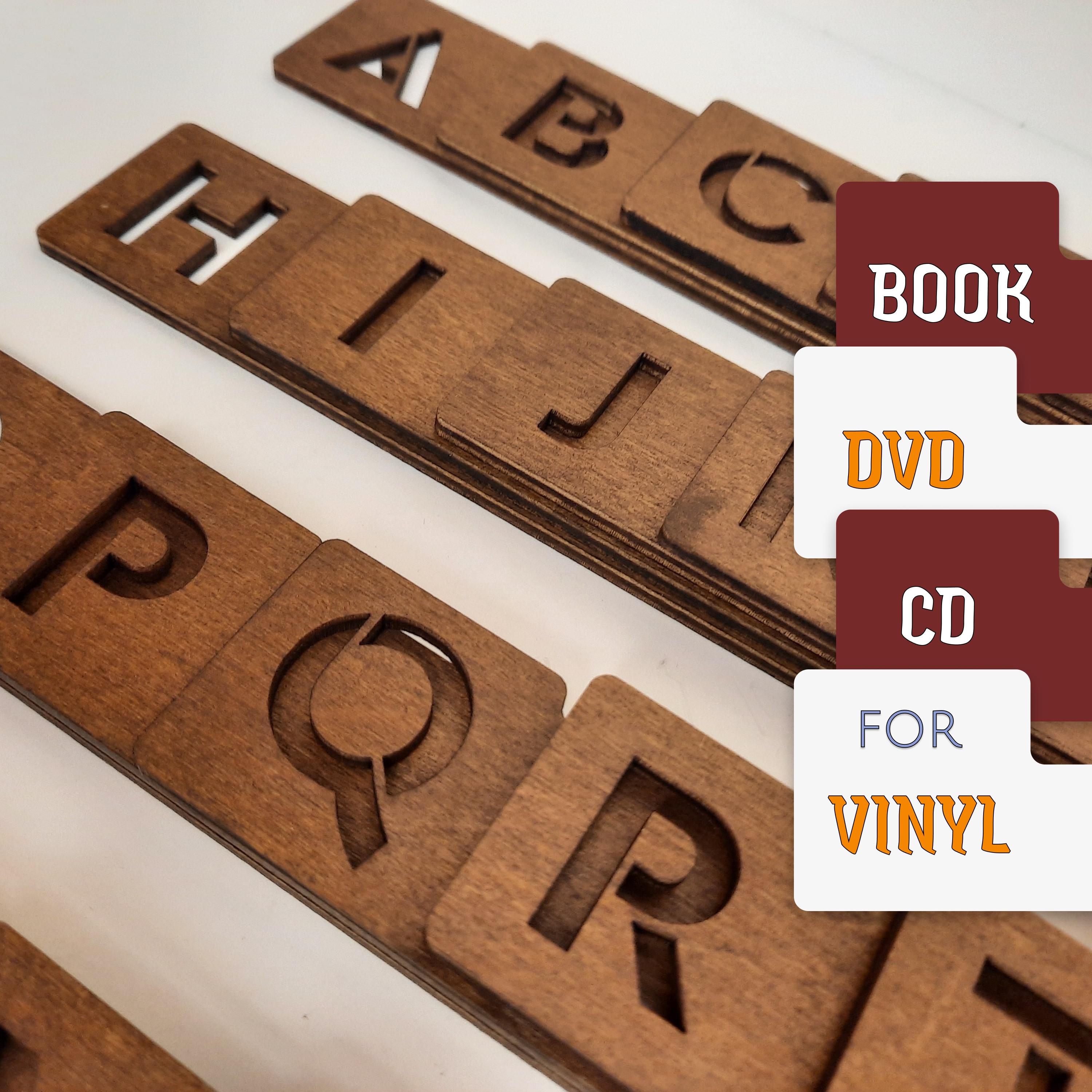 CD Dividers A-z, Wood Vinyl Record Divider, Compact Disc Storage, Vinyl ...
