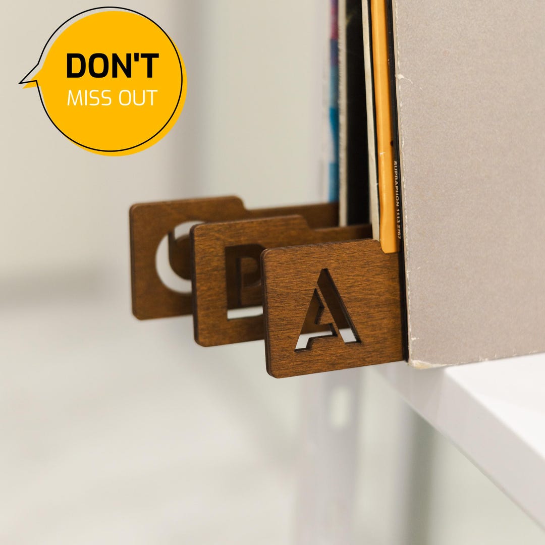 Wooden Book Divider, Book Organization, Genre Separators, Vinyl ...