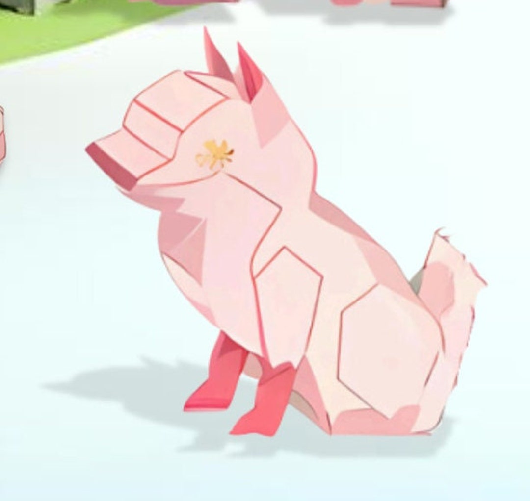 DIY Fox Drawing Pink Papercraft Template Printable 3D Paper Craft Model ...