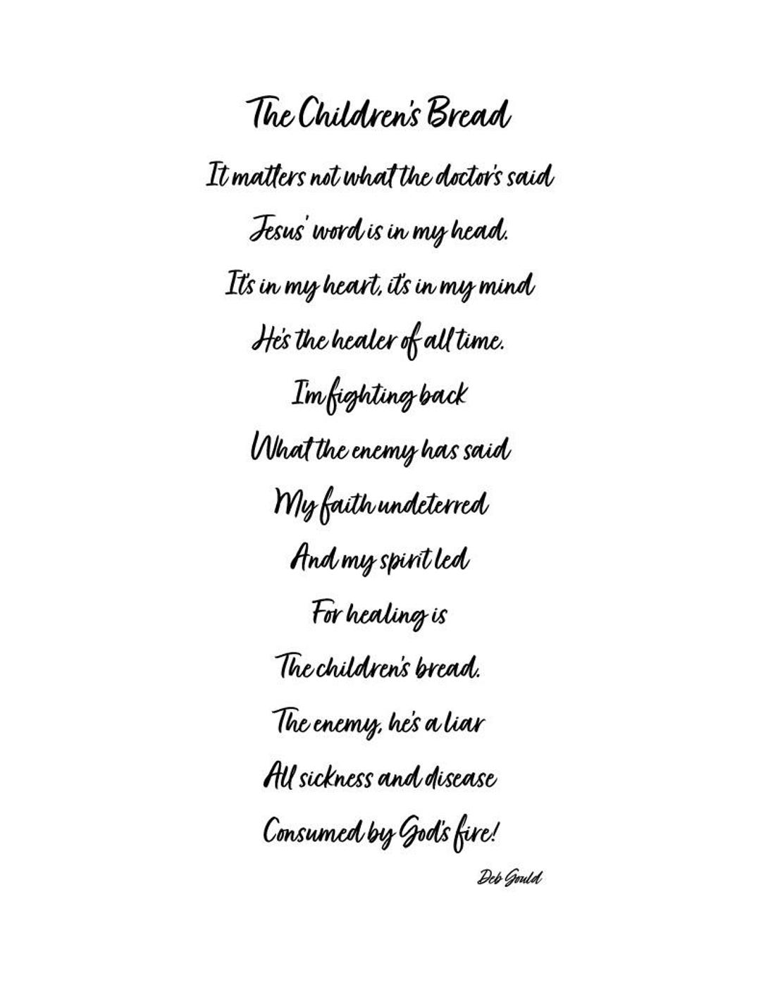 Healing is the Children's Bread / Christian Prophetic Poem - Etsy
