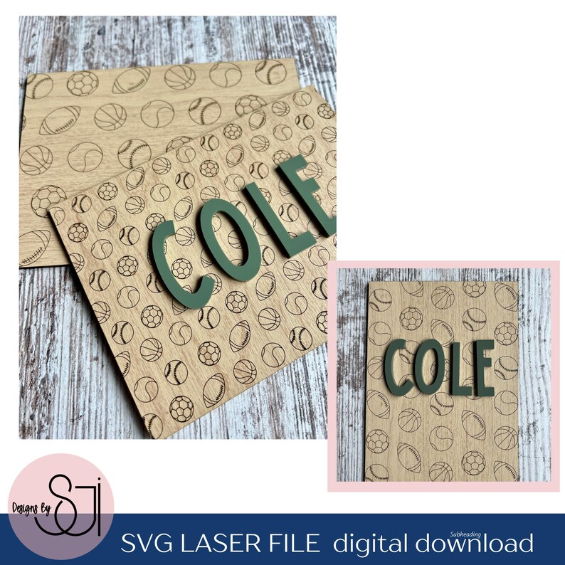 Sports Name Sign SVG | Laser Cut Rectangle Backer (digital Download) - Etsy
