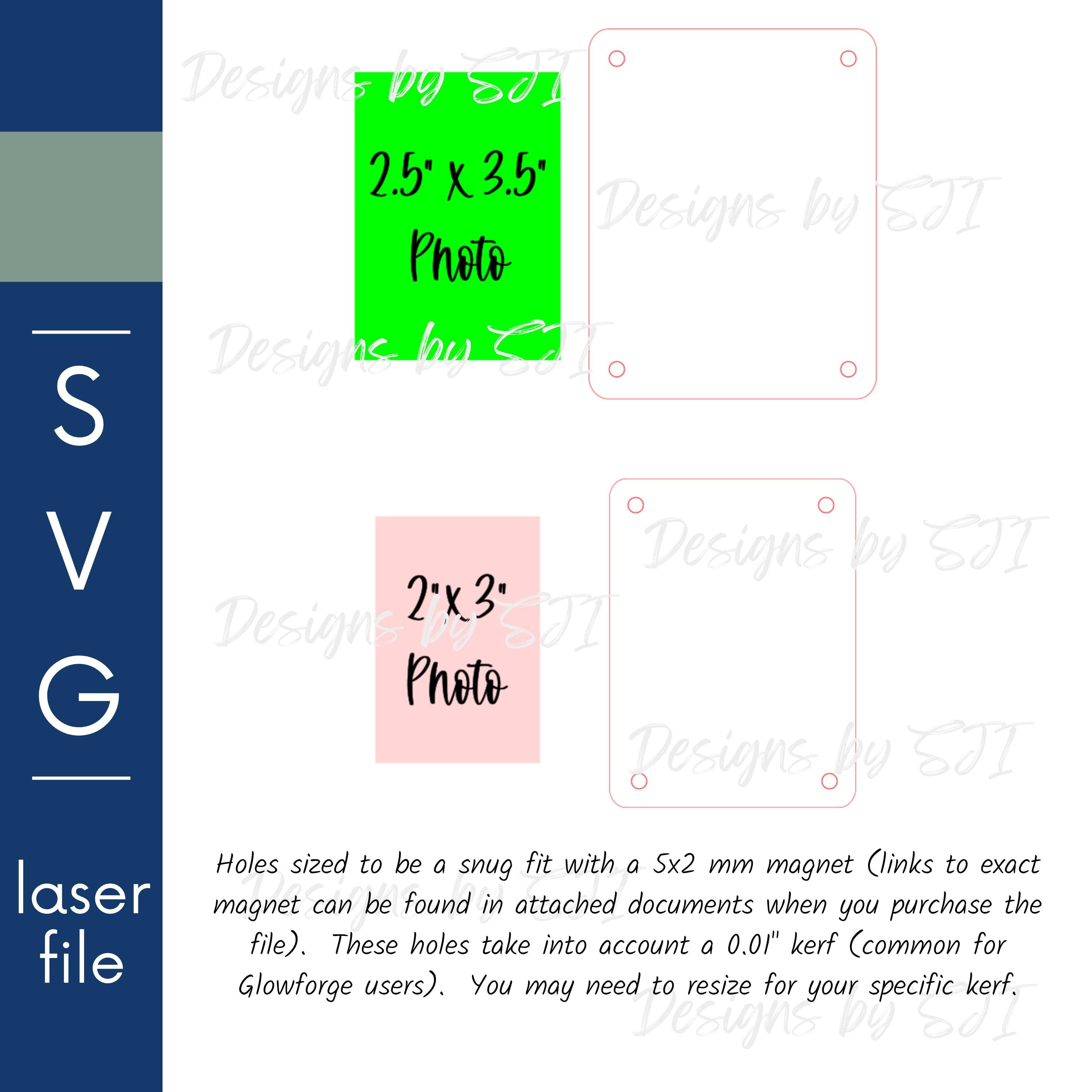 Acrylic Photo Frame Fridge Magnet SVG, Customizable Text (digital ...