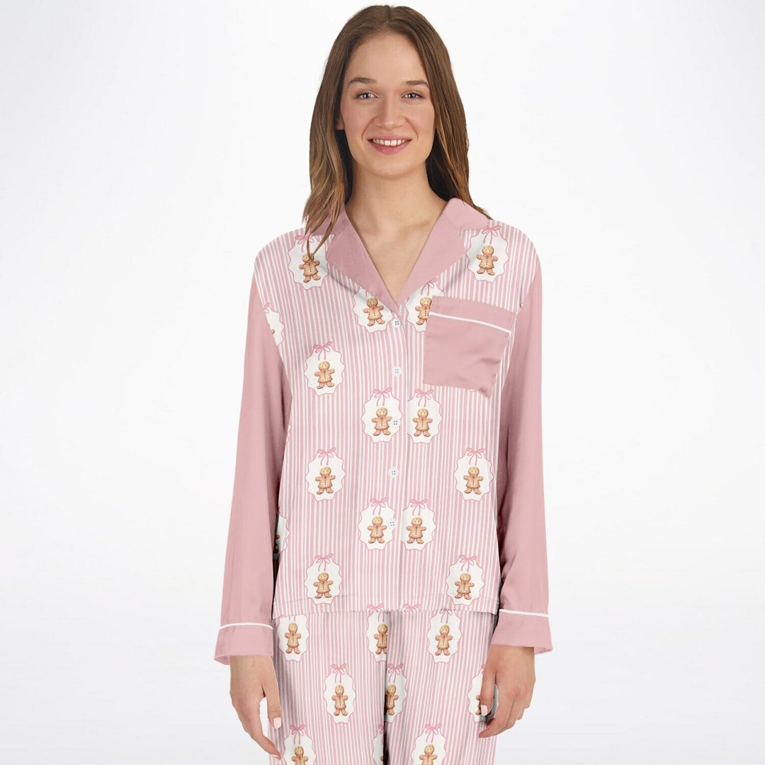 Pink Nutcracker Stripped Christmas Women's Satin Pajamas - Etsy
