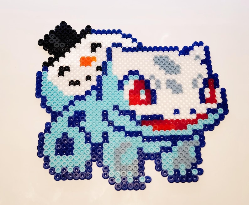 Handmade Snowman Bulbasaur Perler - Etsy