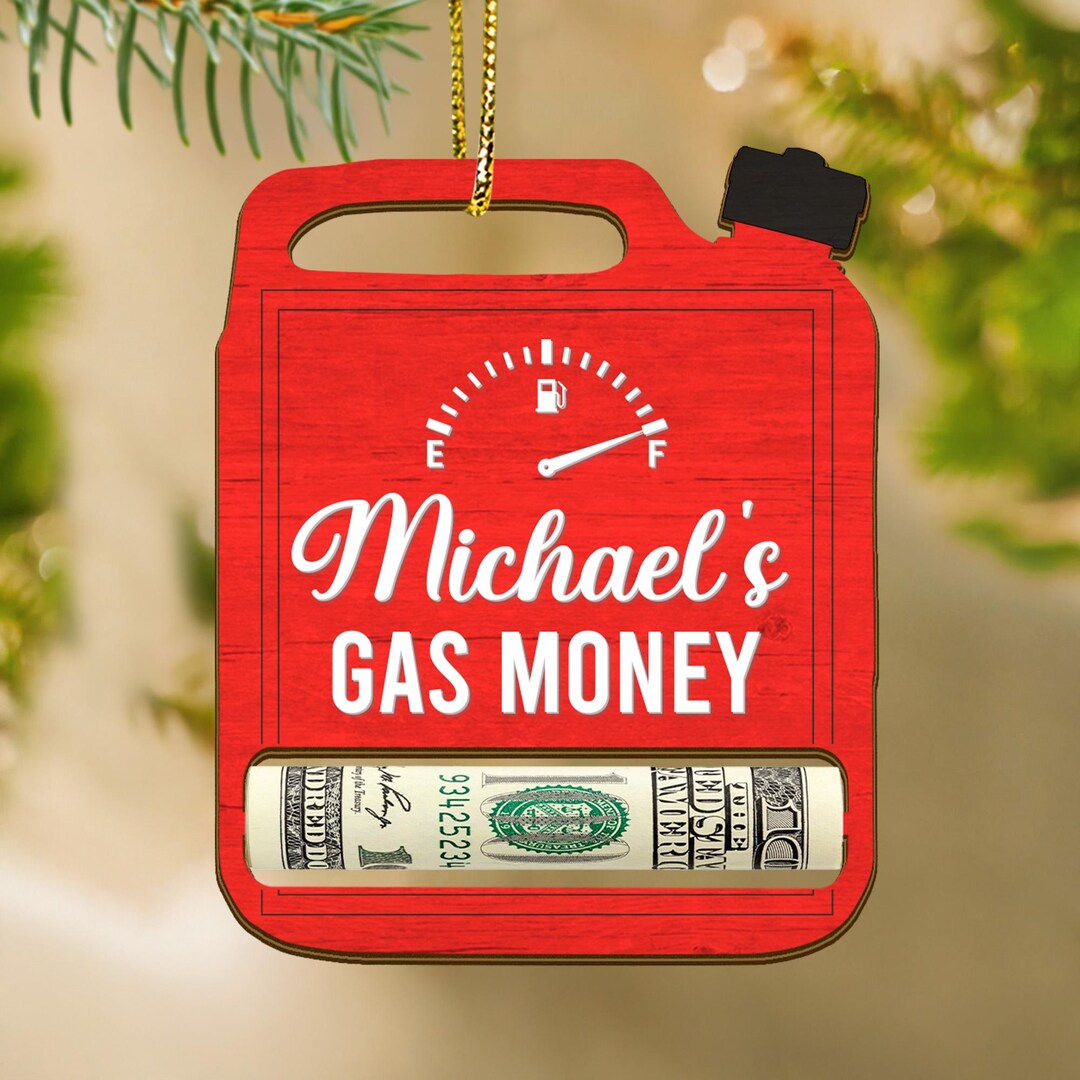 Personalized Gas Money Christmas Ornament, Custom Name Gas Can Ornament ...