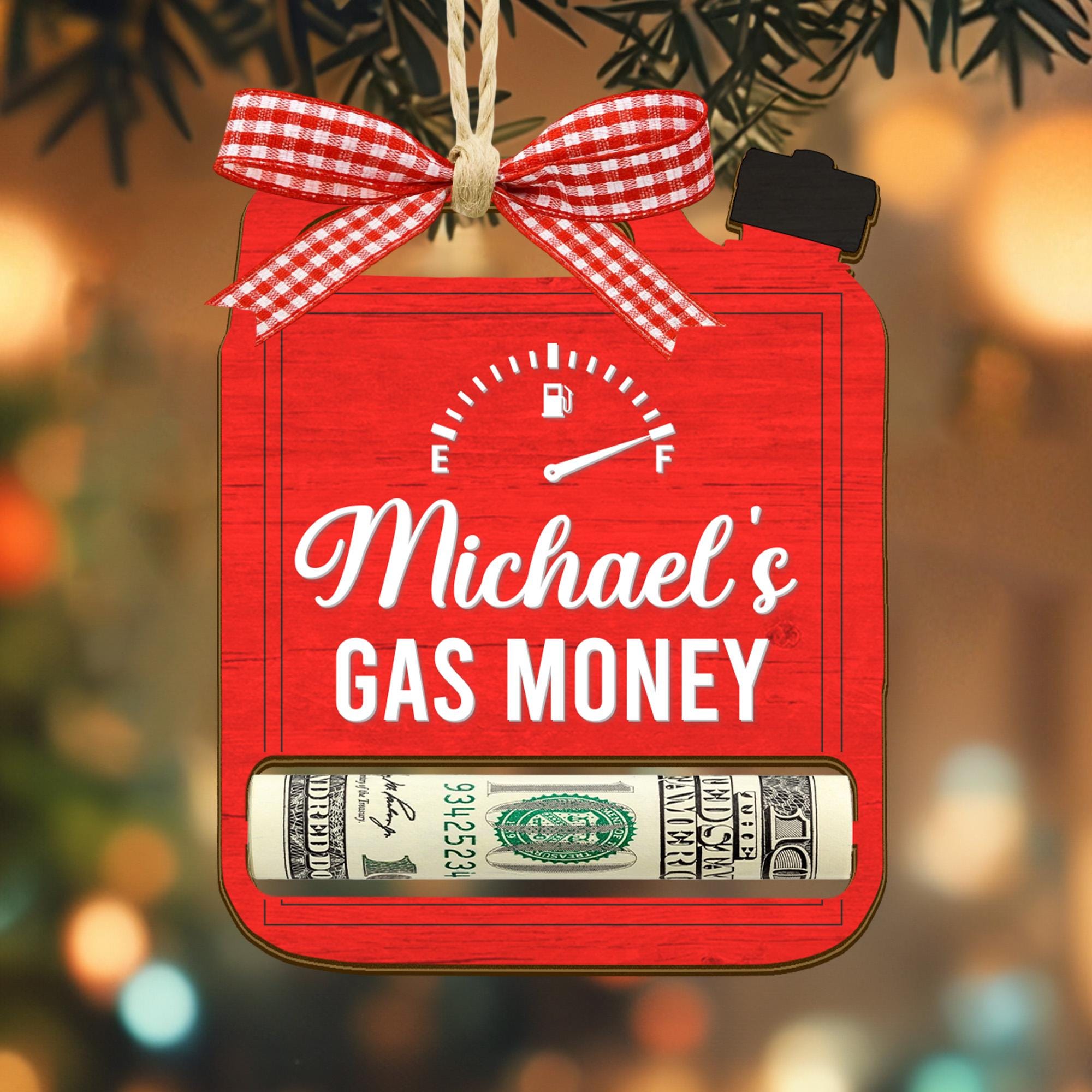 Personalized Gas Money Christmas Ornament, Custom Name Gas Can Ornament ...