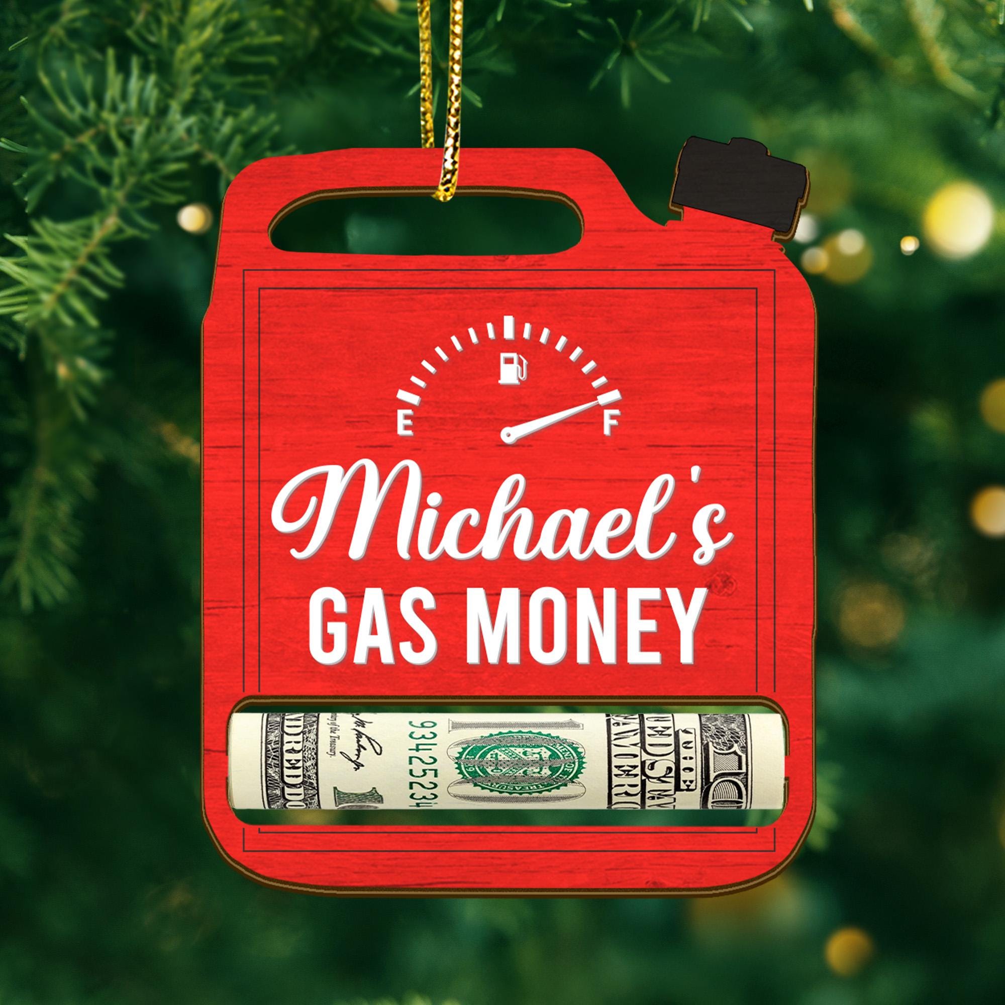Personalized Gas Money Christmas Ornament, Custom Name Gas Can Ornament ...