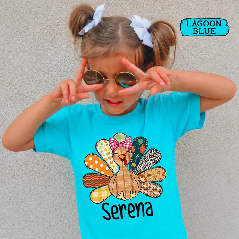 Kids Thanksgiving Custom Shirt, Cute Turkey Shirt, Fall Kids Shirt ...