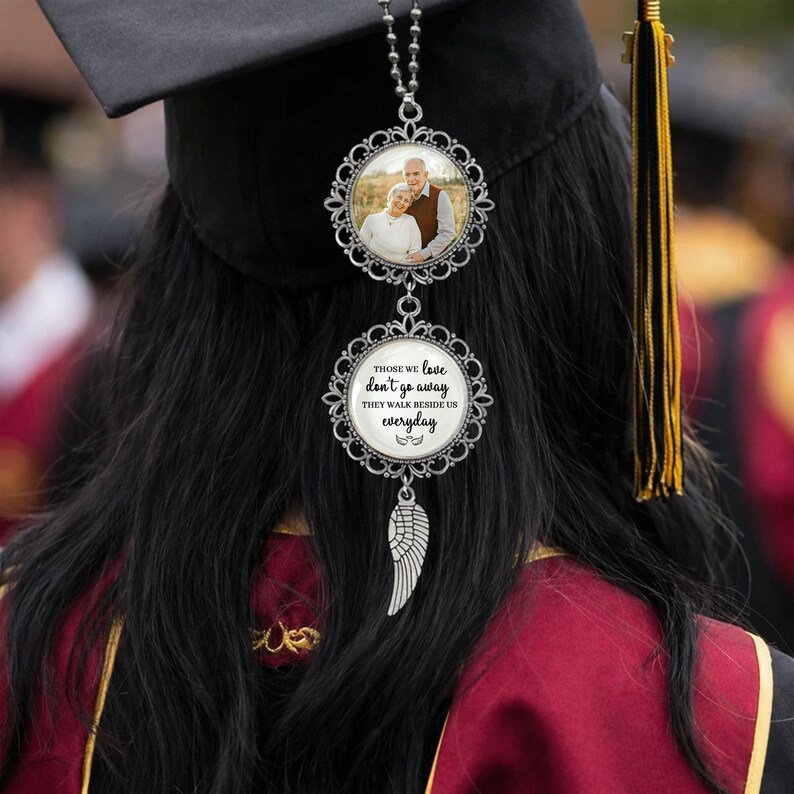 Personalized Graduation Memorial Photo Charm, Custom Memorial Tassel ...