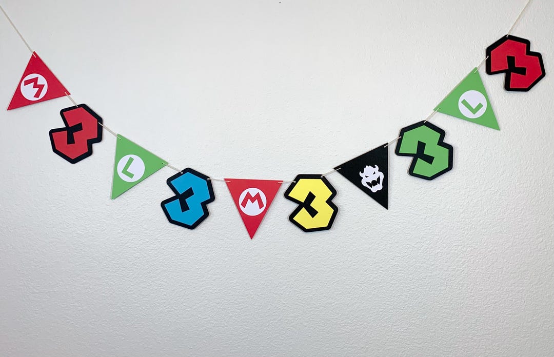 Super Mario Milestone Birthday Age Banner Personalized Super Mario ...